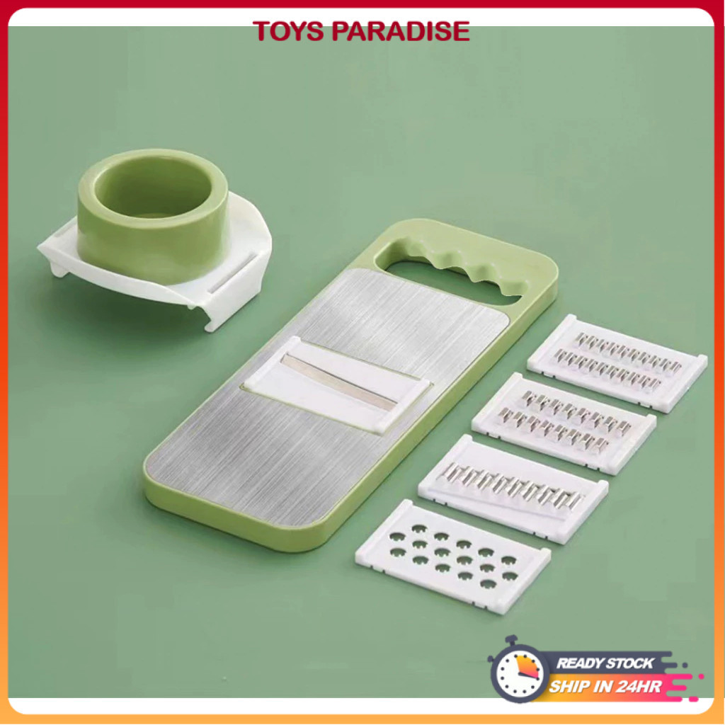 5in1 Stainless Steel Multifunction Slicer Vegetable Grater Cutter Potato Peeler Garlic Kitchen ...