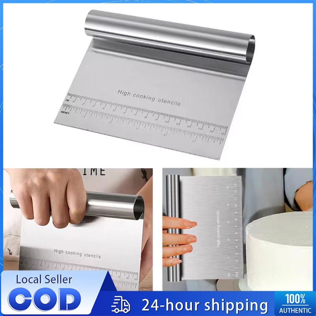 Dough Cutter Stainless Steel Pizza Cake Pasty Cutter with Measuring ...