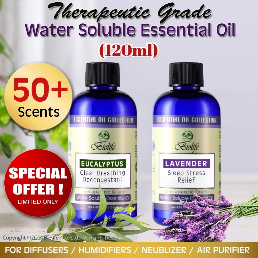 Biolife Water Soluble Aromatherapy Essential Oil (120ml), 50+ Scents ...