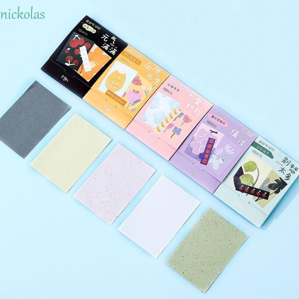 NICKOLAS 100Pcs Face Oil Blotting Paper, Oil Removal Skin Care Oil ...