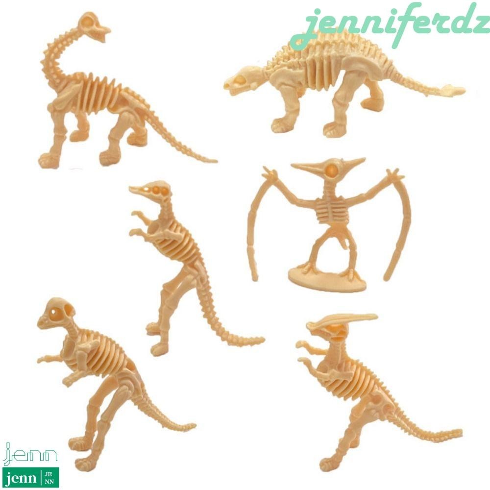 JENNIFERDZ 6pcs Dinosaur Toys, PVC Plastic Dinosaur Skeleton, Dinosaur ...