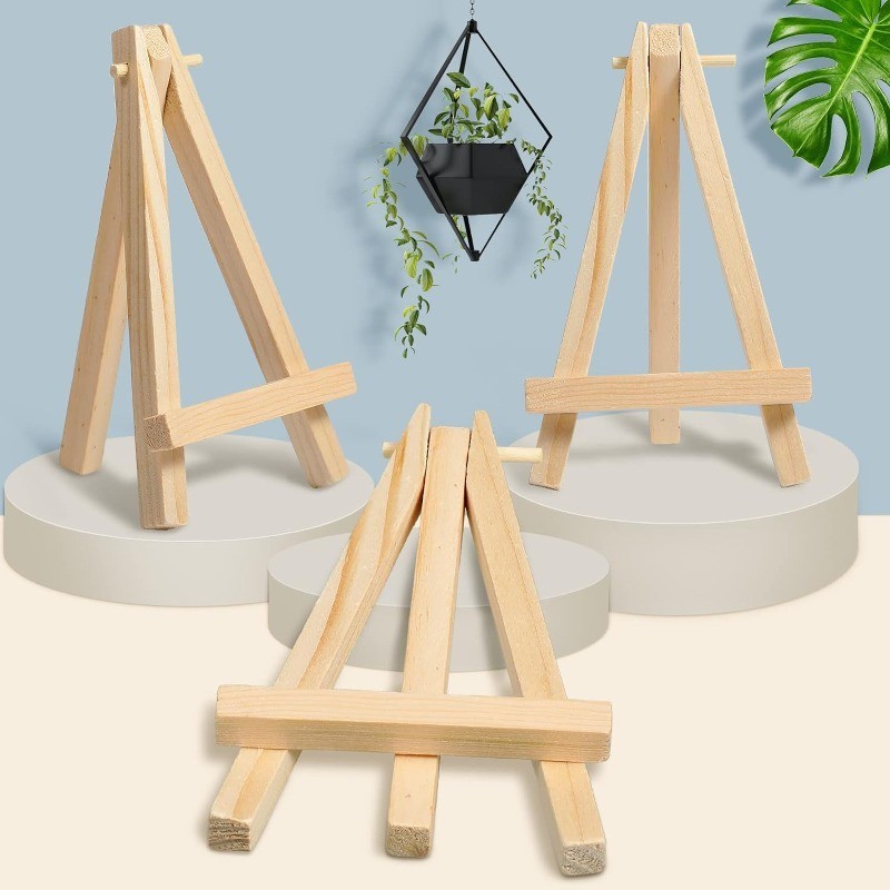 Natural Wooden Easel Stand Artist Easel Wood Artist Triangle Cards ...