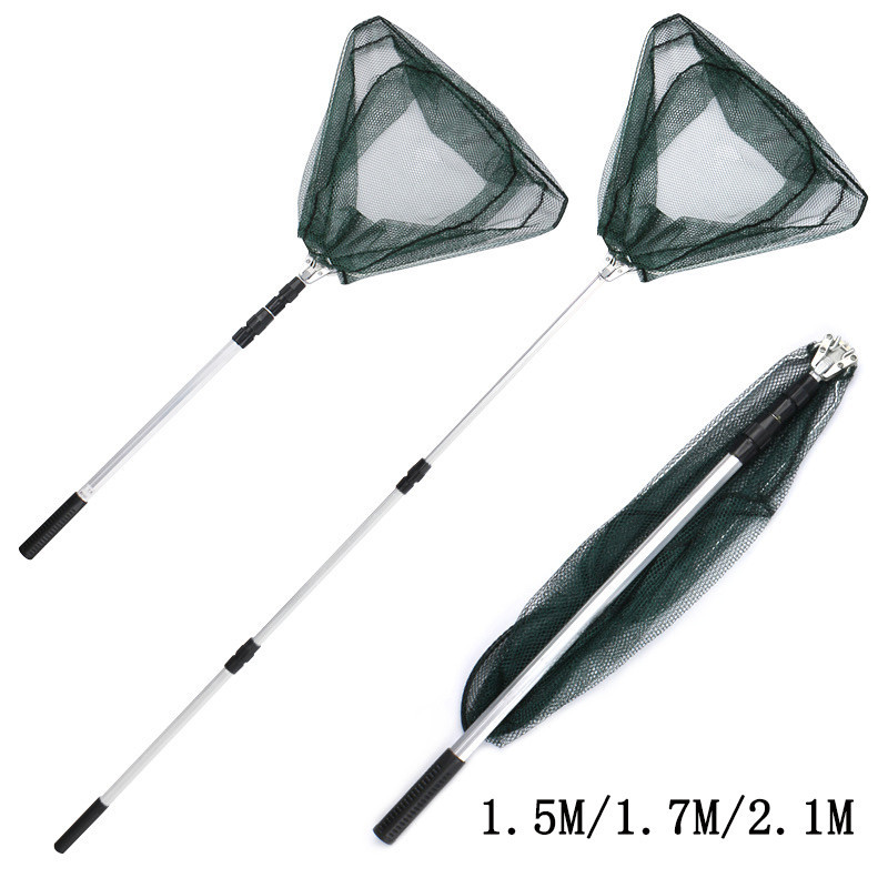 New 1.5m/ 1.7m/ 2.1m Foldable Fishing Net Aluminum Alloy Fishing ...