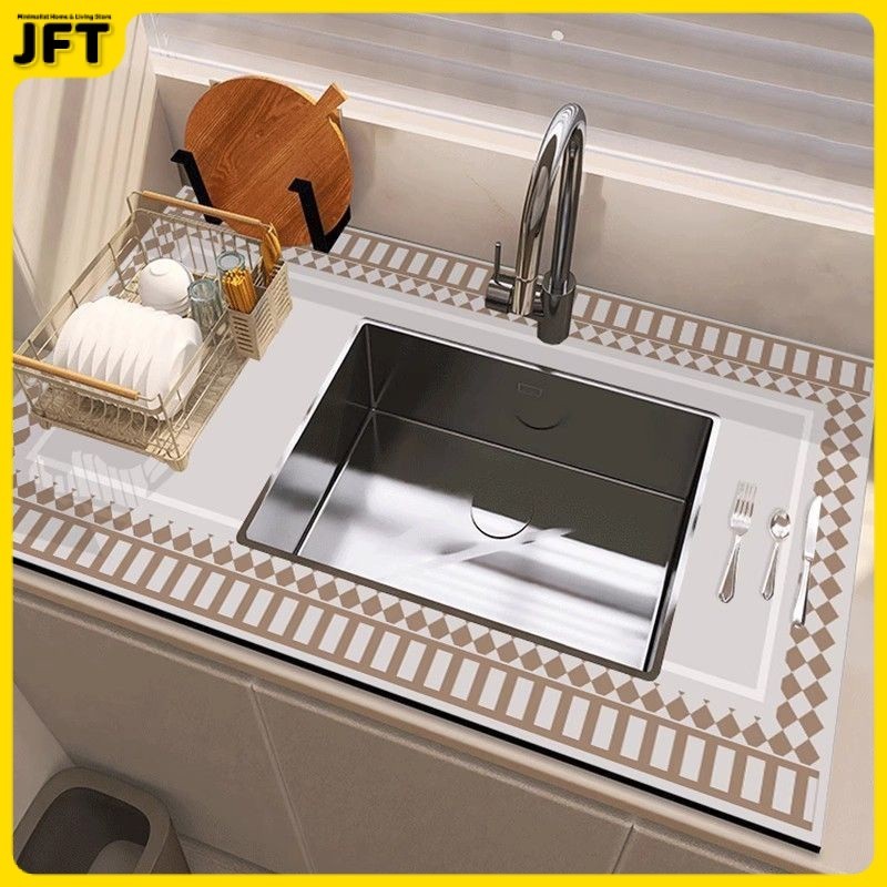 Countertop absorbent pad Kitchen countertop drain mat covered with ...