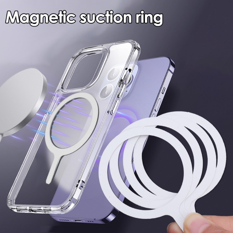 1/5Pcs Q-shaped Phone Magnetic Metal Ring Plate - For Wireless Charging ...