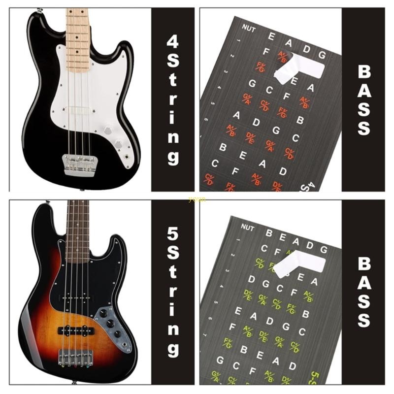 youn 1 Sheet Bass Fretboard Stickers Guitar Bass Chord Stickers Bass ...