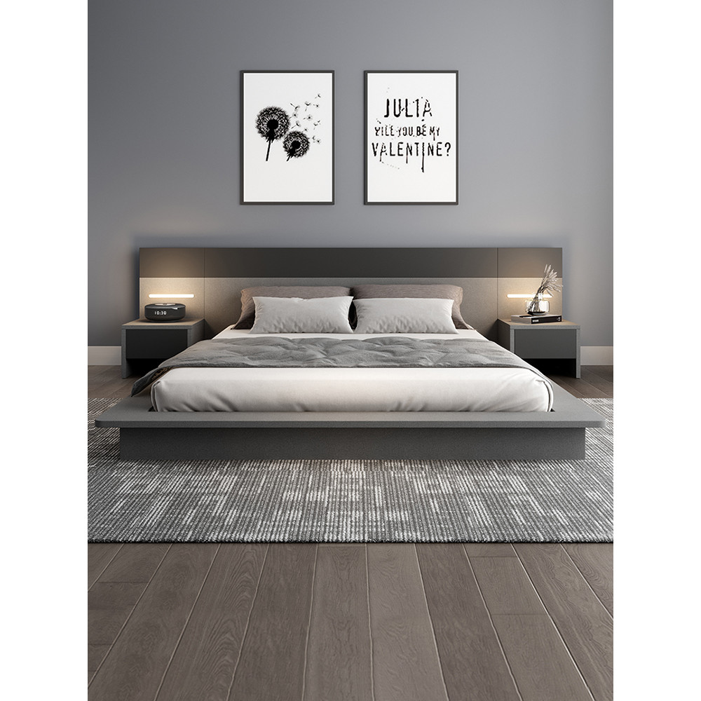 Japanese Tatami Bed Modern Minimalist Double1.5High-Meter Box Storage ...