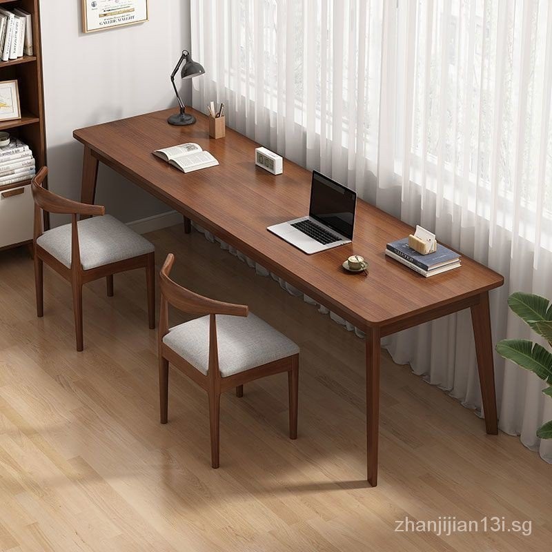 Double Desk Solid Wood Leg Long Table Home Bedroom Desk Close to the ...