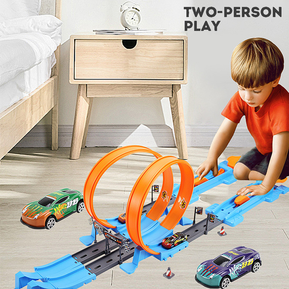 Dual Racing Track Racing Car Toy Car Track Toy Cars for Boys | Shopee ...