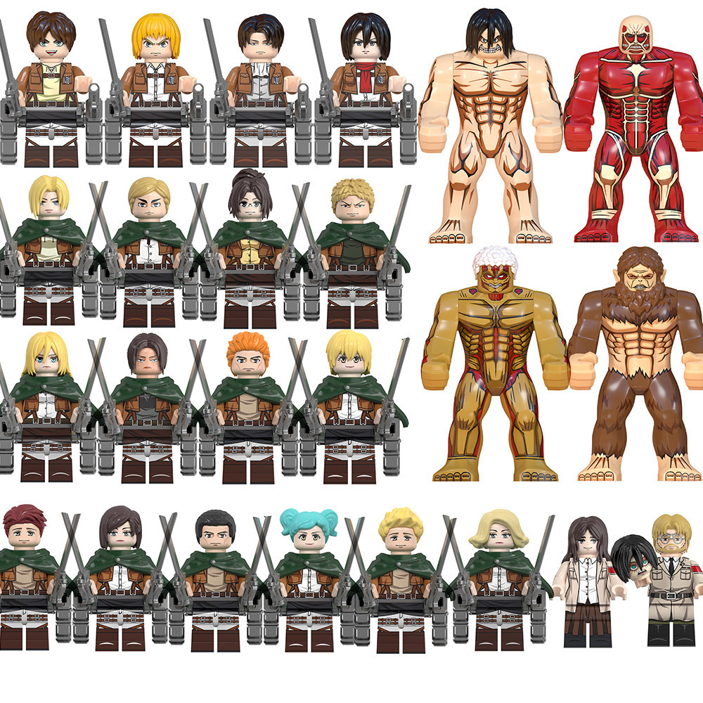 Attack on Titan Building Blocks Alan Yeager Figures Toy Levi Ackerman ...