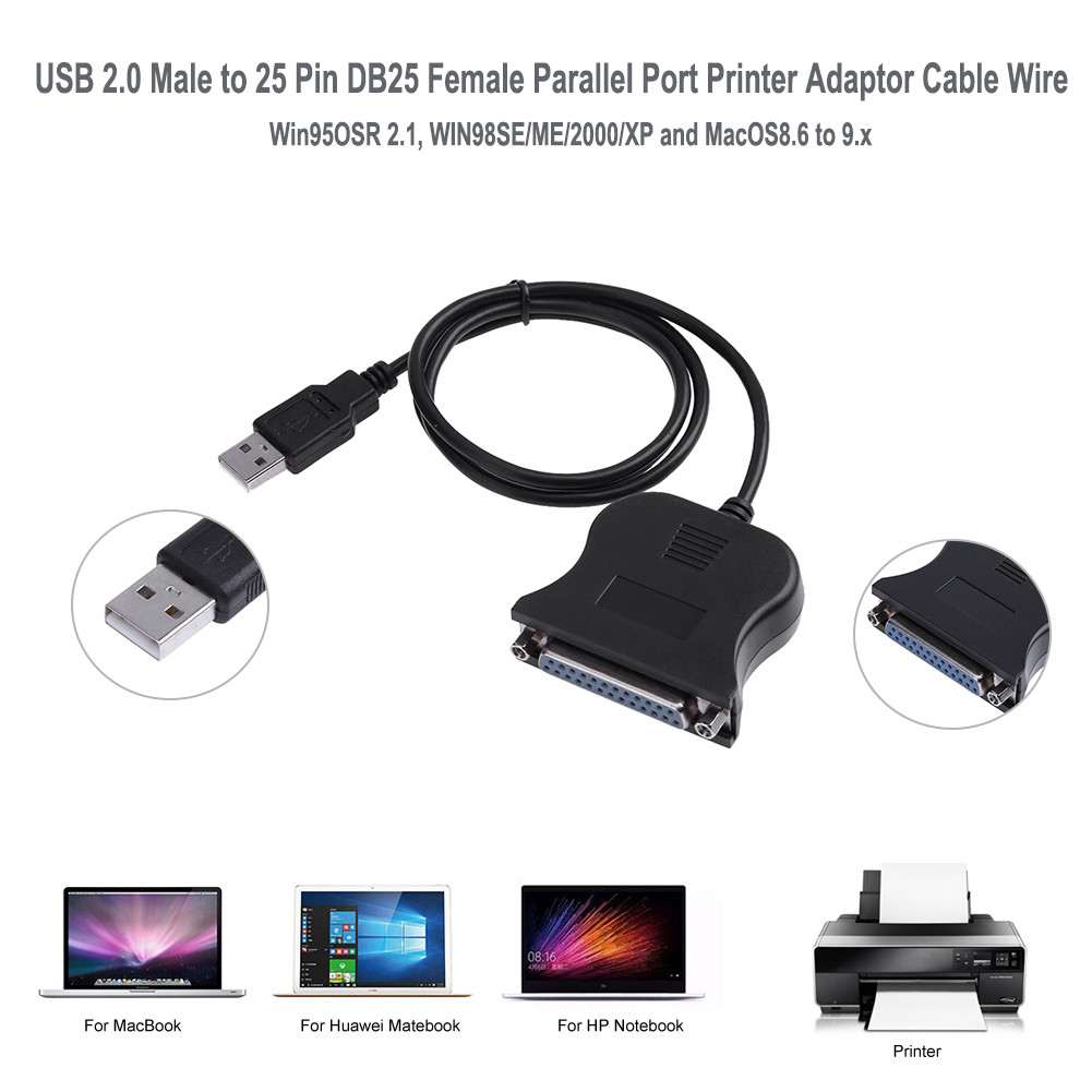 USB 2.0 Male to 25 Pin DB25 Female Parallel Port Printer Adaptor Cable ...