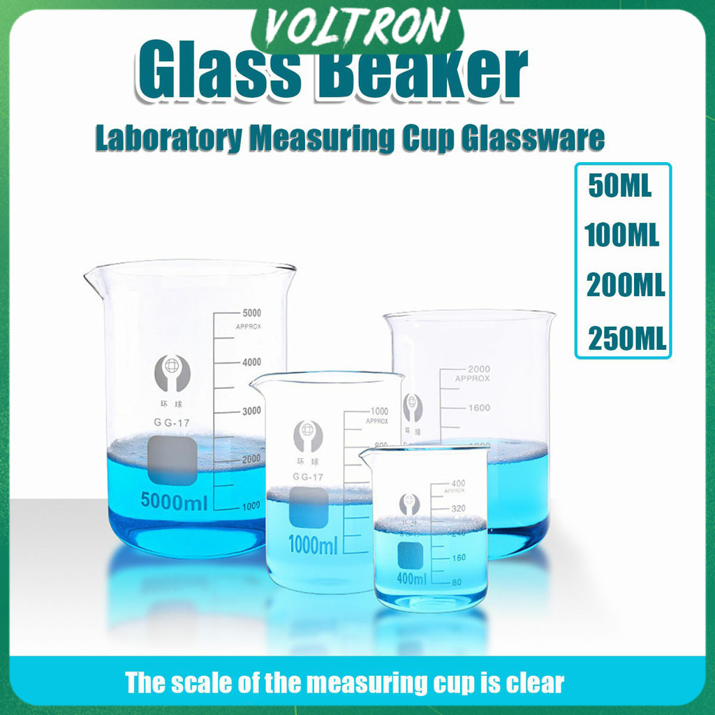 Glass Beaker Laboratory Measuring Cup 50/100/200/250ml Glassware For ...