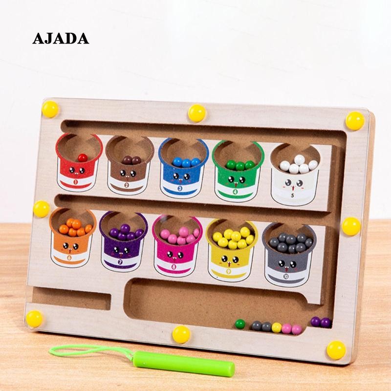 [ Color and Number Maze Moving Bead Games Fine Motor Skills Math ...