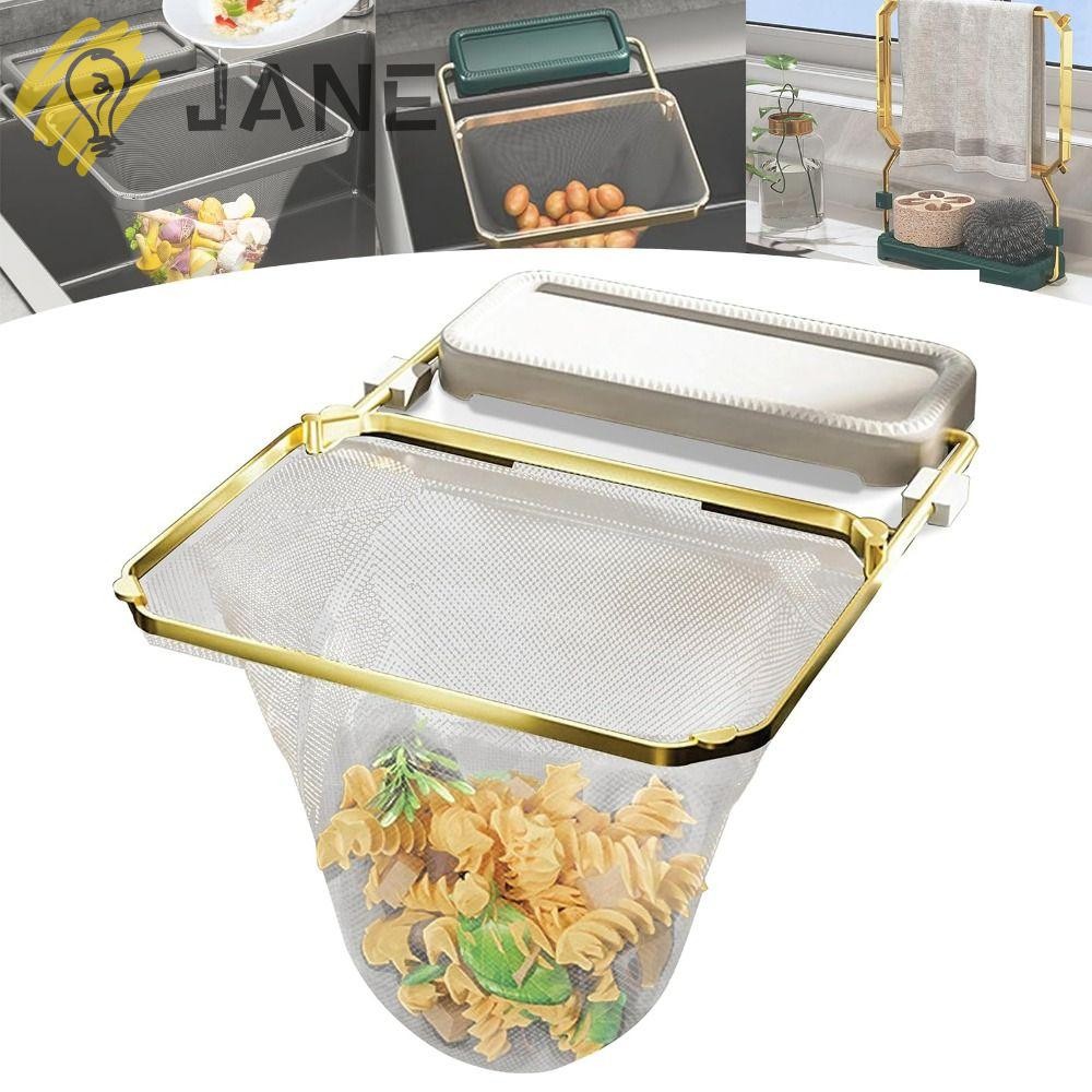 JANE Sink Filter Rack, Disposable Garbage Mesh Bag Foldable Waste Rack ...