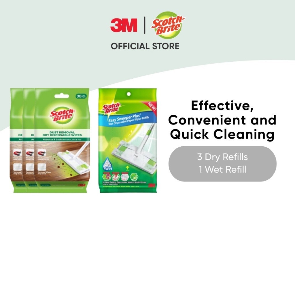 [Shopee Exclusive] 3M™ Scotch-Brite™ Dry Refills Value Pack (3x 30/Pack ...