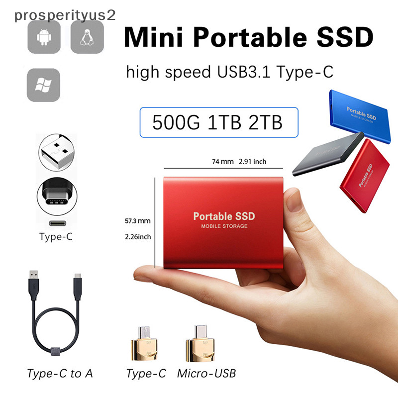 [prosperityus2] 4TB/2TB/1TBGB Mobile Hard Disk Type C USB3.1 Portable ...