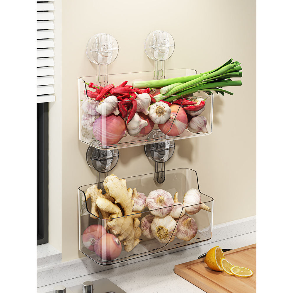 Suction cup storage frame/// Kitchen Onion, Ginger And Garlic Storage ...