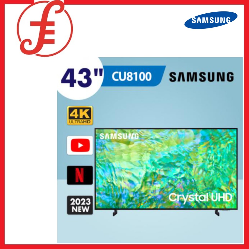 SAMSUNG UA43AU7700 | UA43CU8100 43 Inch Crystal UHD 4K Smart TV Brand ...