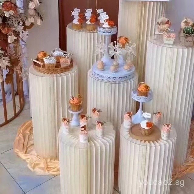 Folding Dessert Table Column Display Stand Mall Cabinet Birthday Party ...
