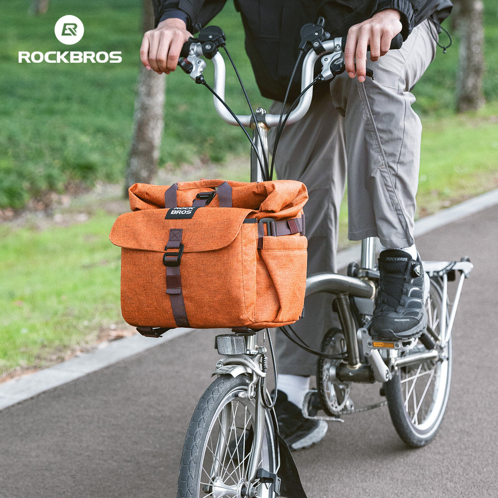 ROCKBROS Folding Bicycle Handlebar Bag Layered Storage Bike Front ...