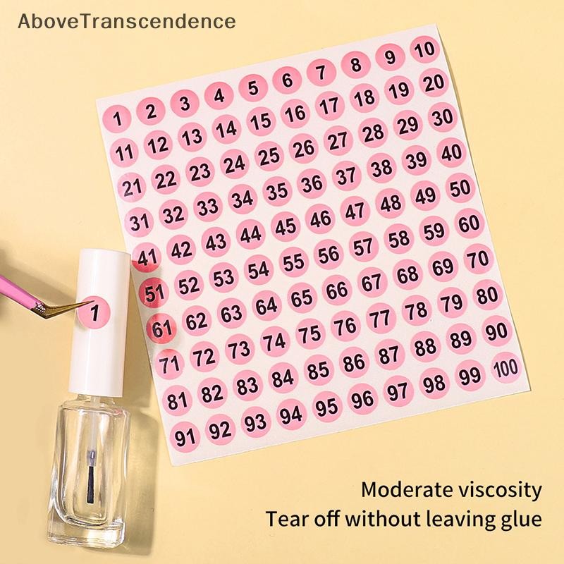 Abo 1 Sheets 1-100 Number Sticker Label For Nail Polish Color Gel ...