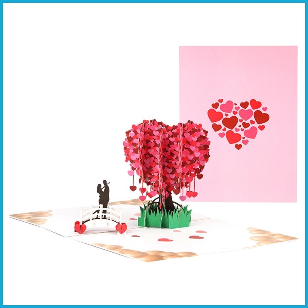 Pop up Anniversary Card 3D Love Heart Tree Pop-Up Greeting Card Funny ...