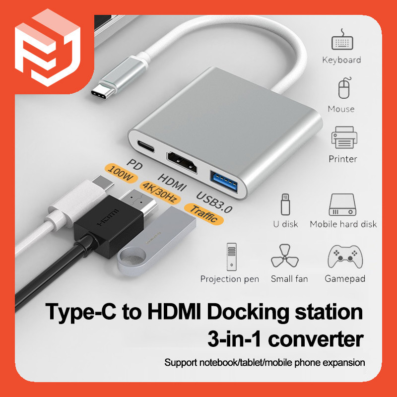 Type-C to HDMI docking station 4K30Hz high-definition screen projection ...