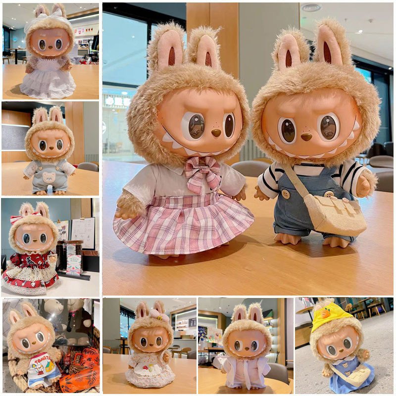 38cm Labubu Vinyl Plush Doll Clothes for Labubu Time to Chill Doll ...
