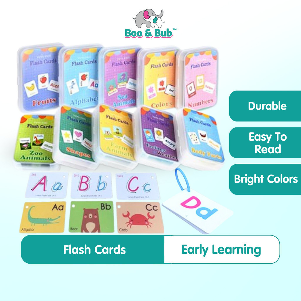 Early Learning Flash Card Kad Animal Shape Colour Body Number Alphabet ...