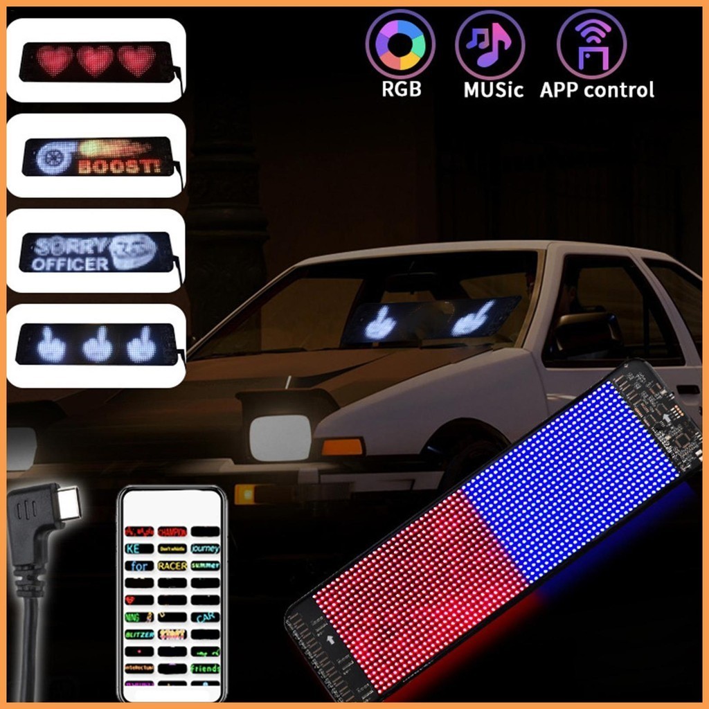 LED Matrix Pixel Panel Bluetooth APP User-defined Emoticons and Text ...