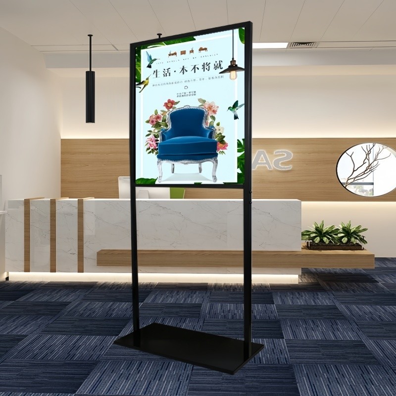 Double -pole billboard display rack portable poster bracket board ...