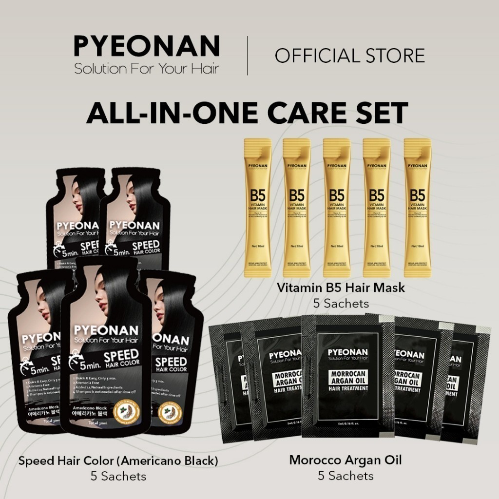 PYEONAN Hair Color All-In-One Care Set (Speed Hair Color + Vitamin B5 ...