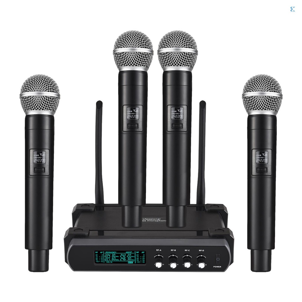 Wireless Microphone System Receiver with Cordless Handheld Mic V-Band ...