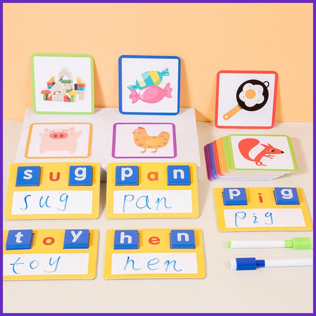 Educational Word Game Alphabet Blocks & Preschool Educational Toys ...