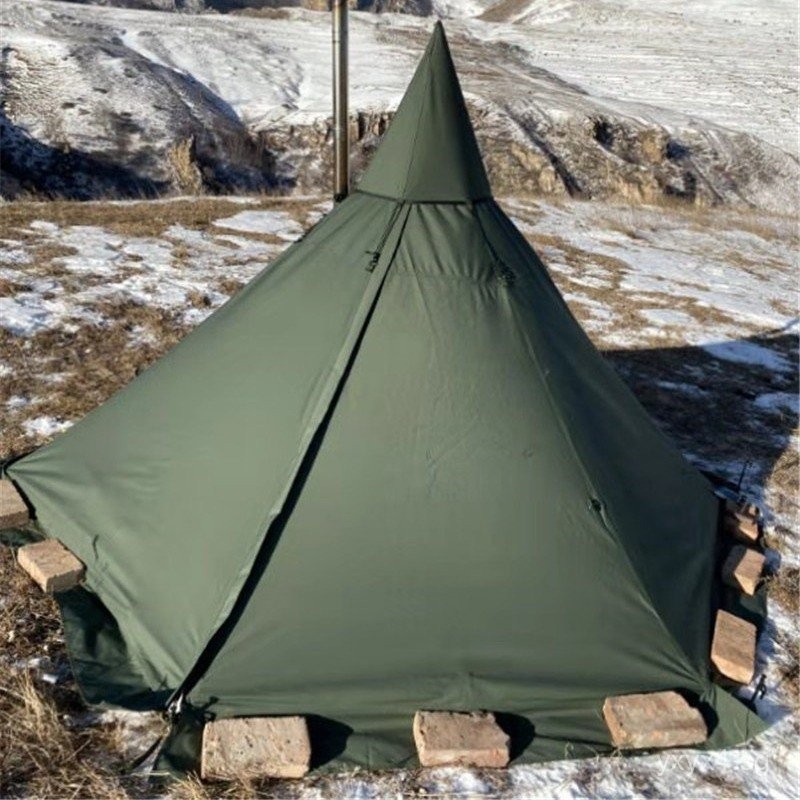 Outdoor Indian Style A Tower Pyramid Outdoor Survival Chimney Tent ...