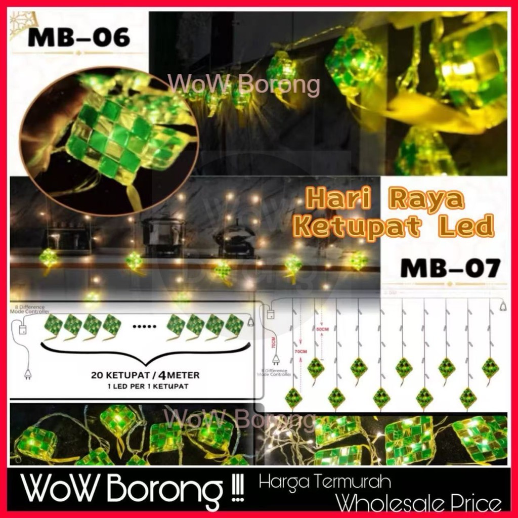 [RAYA 2025] 10L/20L 55/80mm Crystal Ketupat LED Chasing Decoration ...