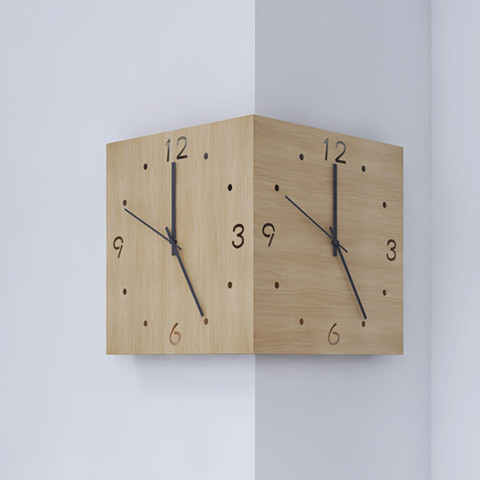 Corner Wall Clock Corner Clock Double-Sided Wall Clock Living Room ...