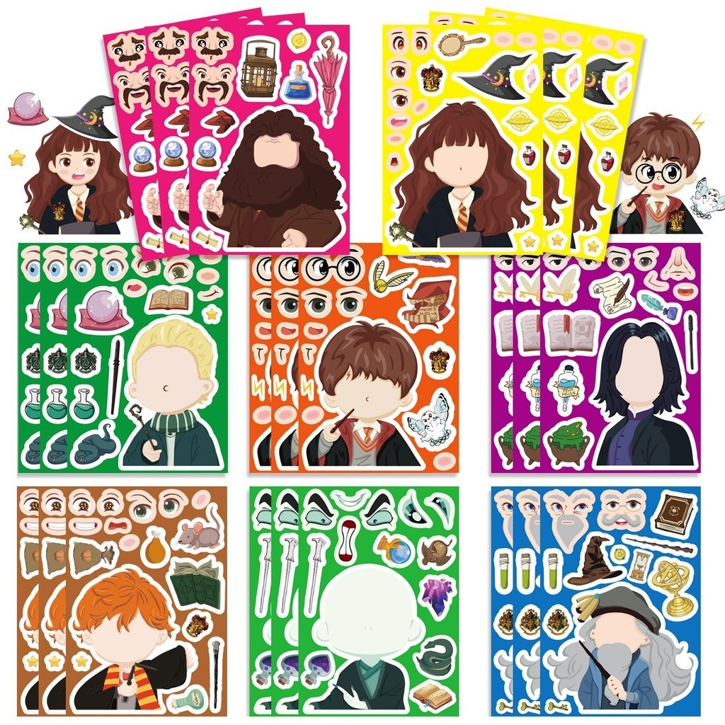 16 Sheets/Pack Harry Potter Magic School Cartoon Magician Make Your Own ...