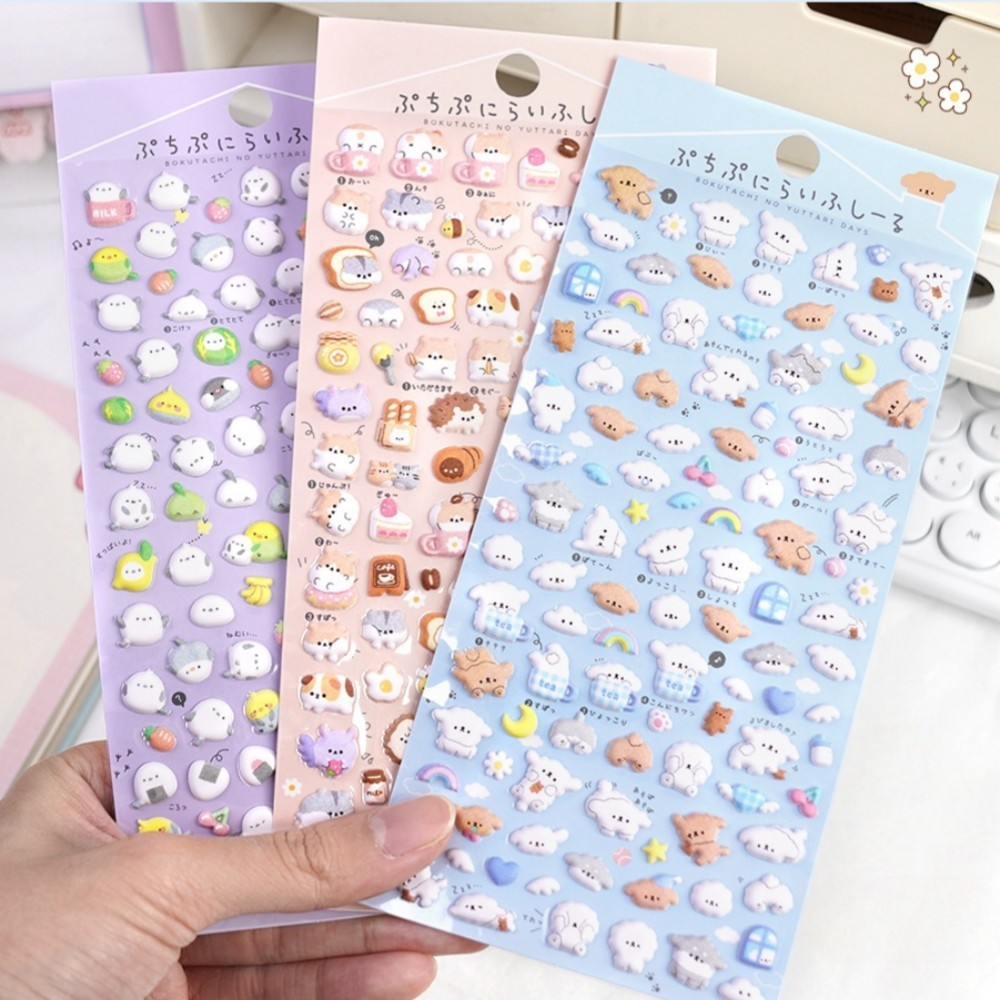 Kawaii Mini Animals Cartoon 3D Puffy Stickers Cute Scrapbooking DIY ...