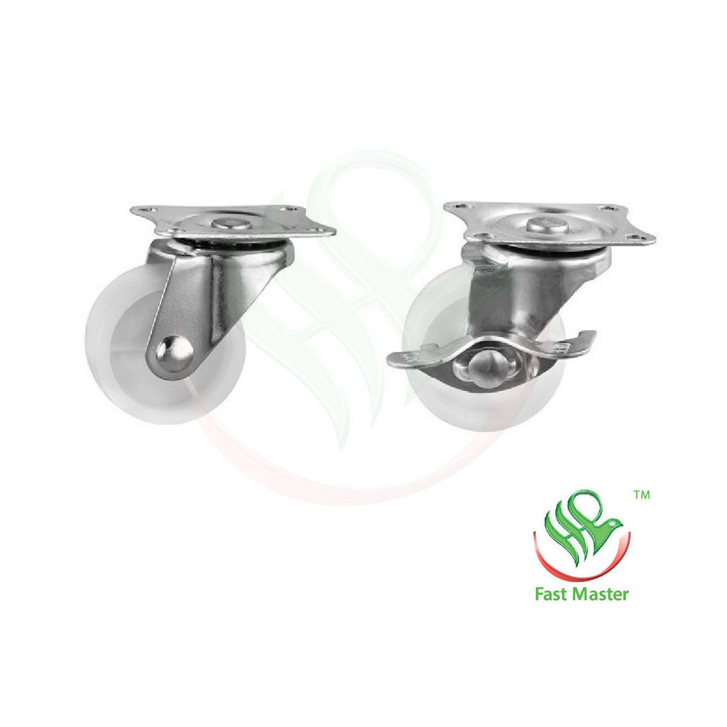 ( 4 pcs ) Heavy Duty Top Plate Fixed Castor Nylon Wheel Trolley ...