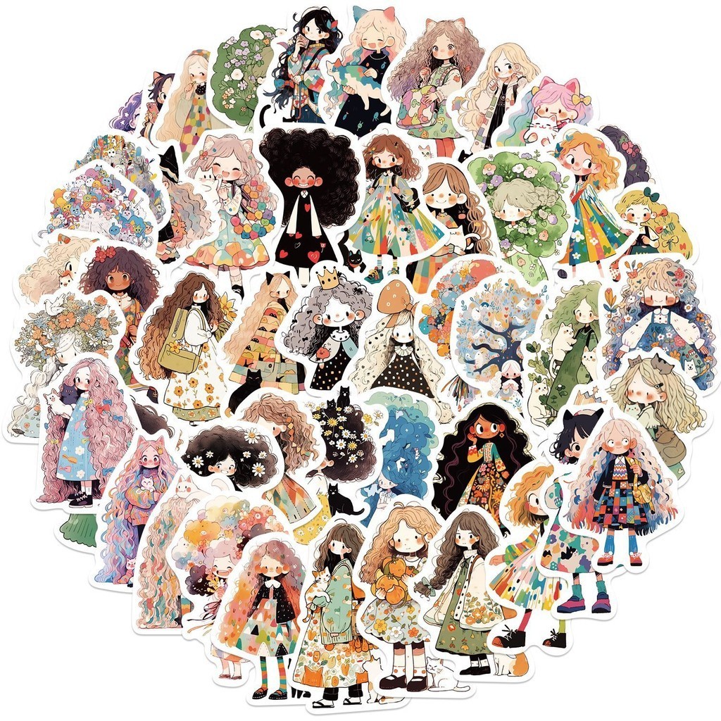 50PCS Cartoon Dreamy Cute Girl Waterproof Graffiti Stickers for Helmet ...