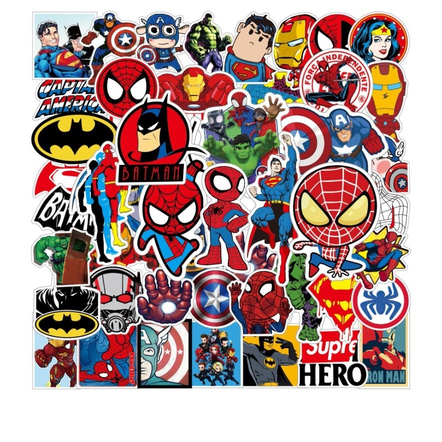 Z&M Superhero Marvel DC Stickers 50Pcs/Set DC Waterproof Stickers Decal ...