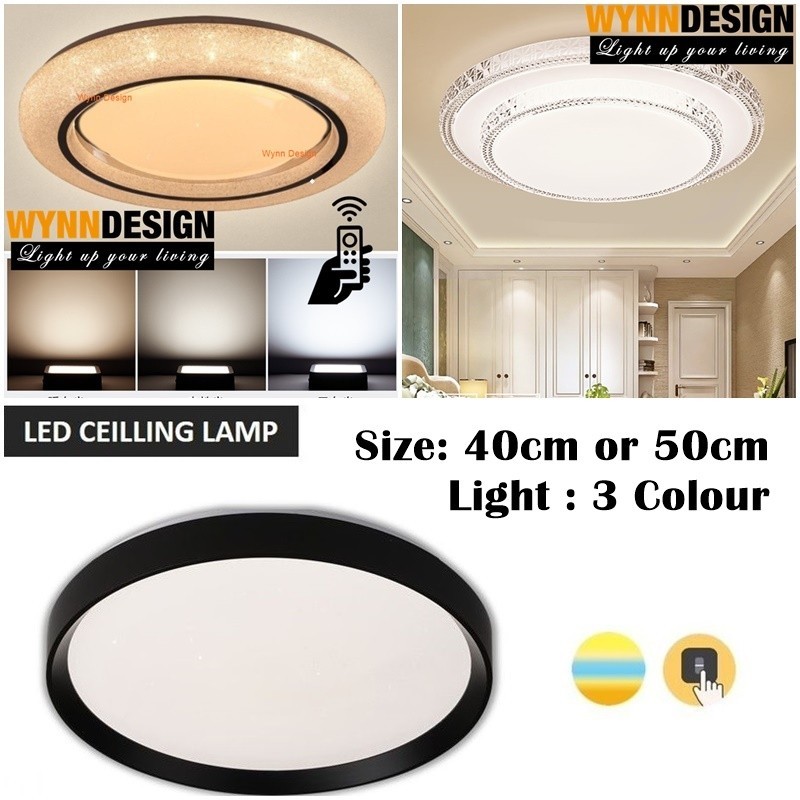 Wynn Design Ikea Ceiling Light 40cm/50cm Modern Led Panel Light Lampu Siling Hiasan 3 in 1 Led ...