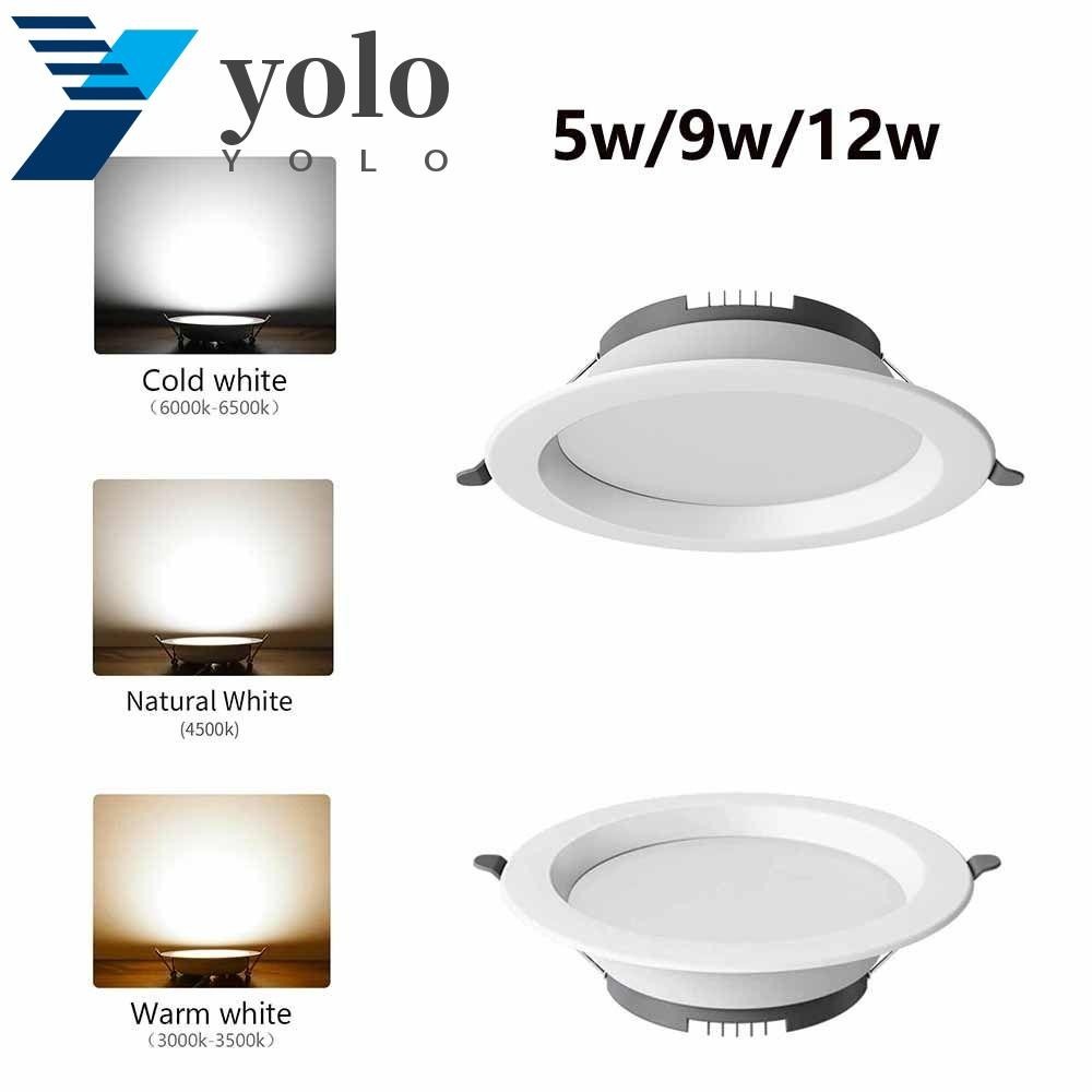 YOLO Down Lights, Recessed Round LED Downlight, Durable 5W 9W 12W Anti ...