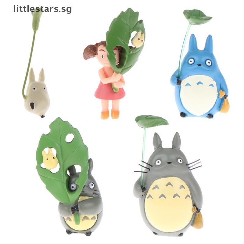 {LITTLE} 1Pc Totoro Figures Model Totoro Girl with Leaf Model Studio ...