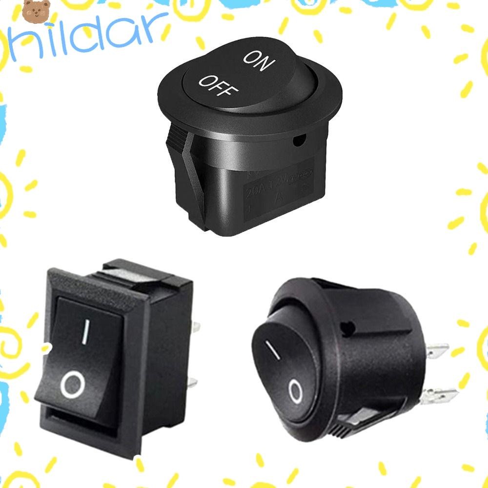 HILDAR Circular Switch, Mini 12V 24V ON/ Switch, 2 Pin Toggle Switch ...