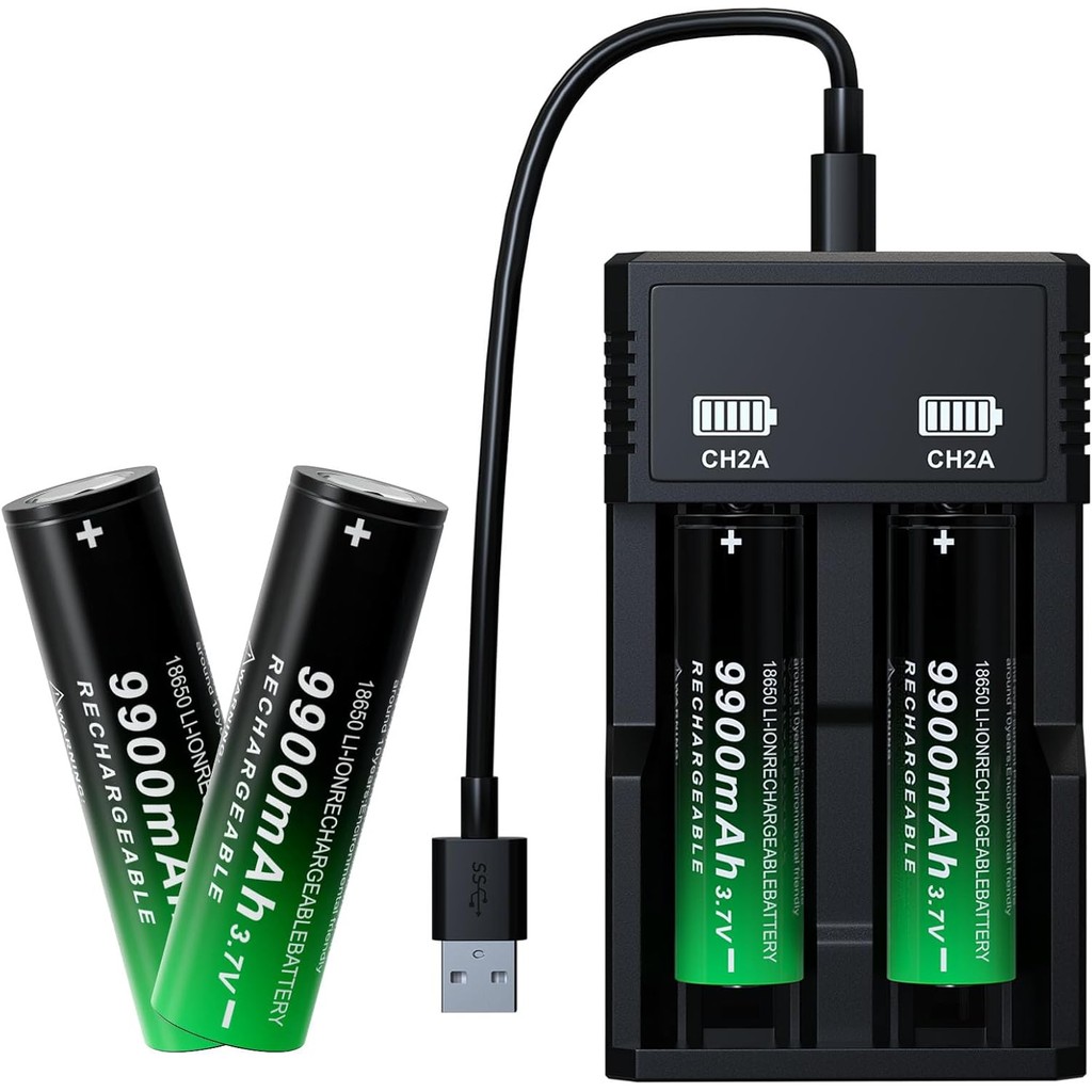 18650 Rechargeable Battery Lithium ion 3.7Volts Large Capacity 9900mAh ...