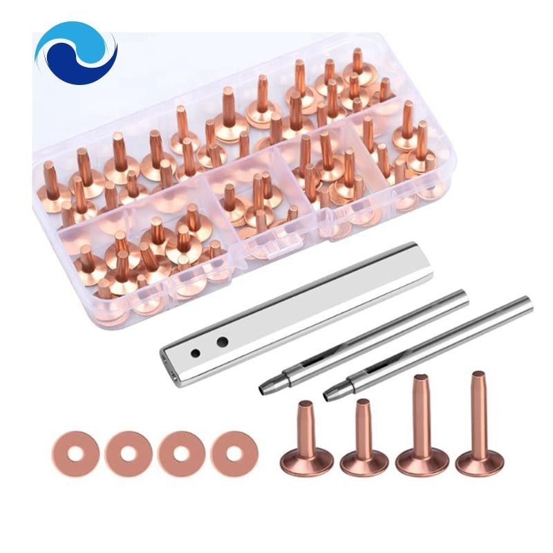 Copper Rivets and Burrs Leather Copper Rivet for Leather Pure Copper ...
