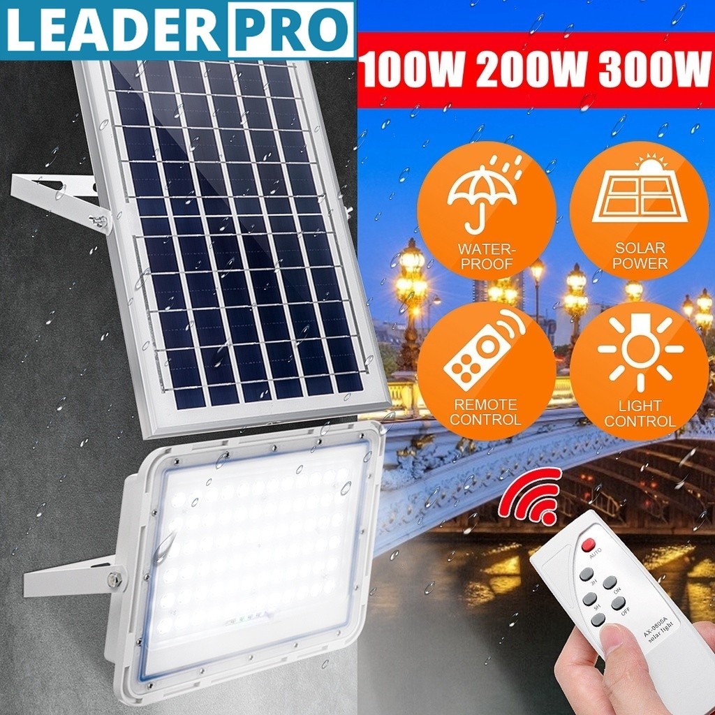 100/200/300W Solar Lights Outdoor Solar Security Flood Light with ...