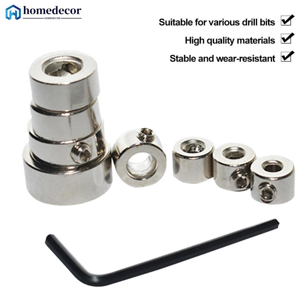 HOMEDECOR 8Pcs Woodworking Drill Depth Stop Bit Collar Set Adjustable ...